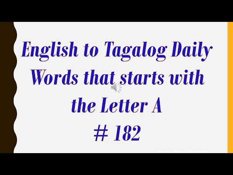 English to Tagalog Daily Words that start with the Letter A # 182