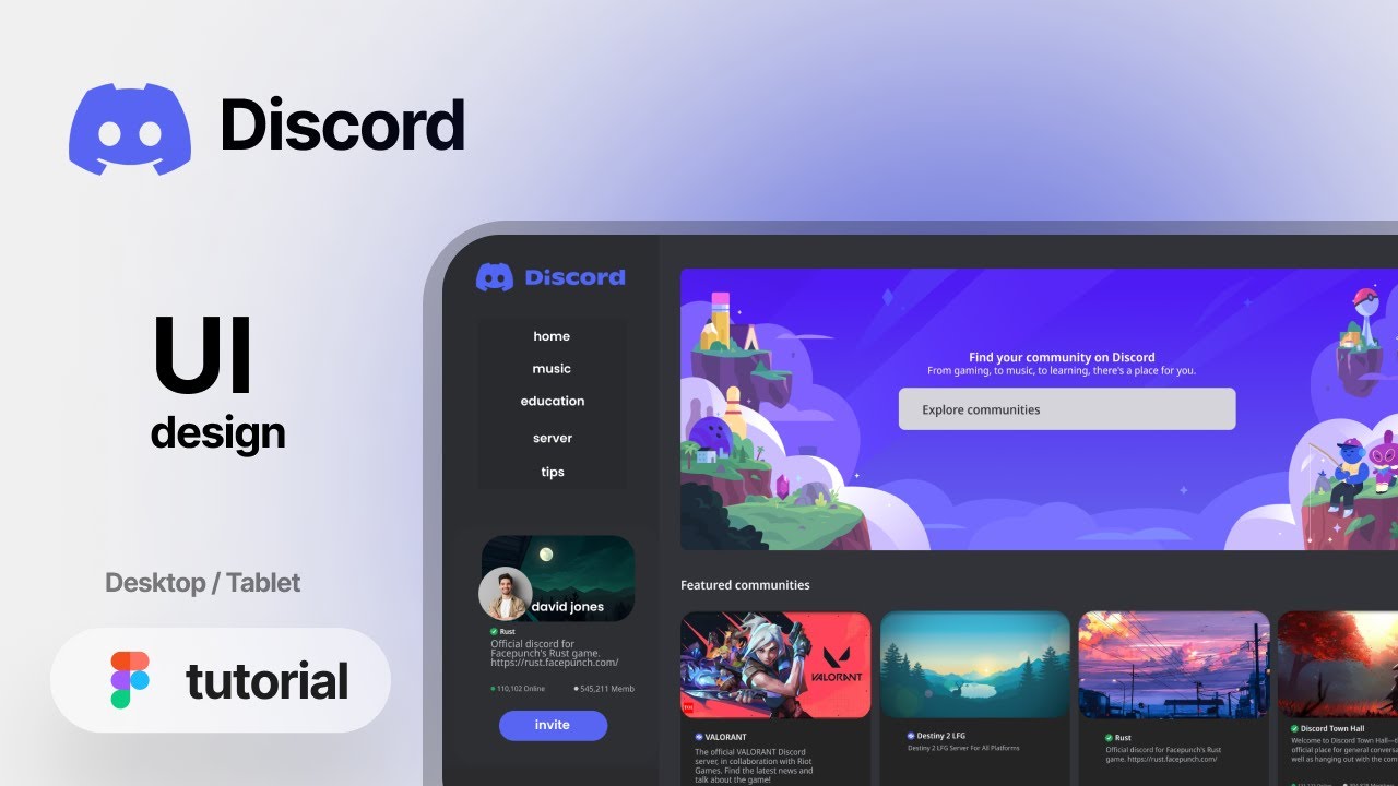 discord ui design/ figma tutorial