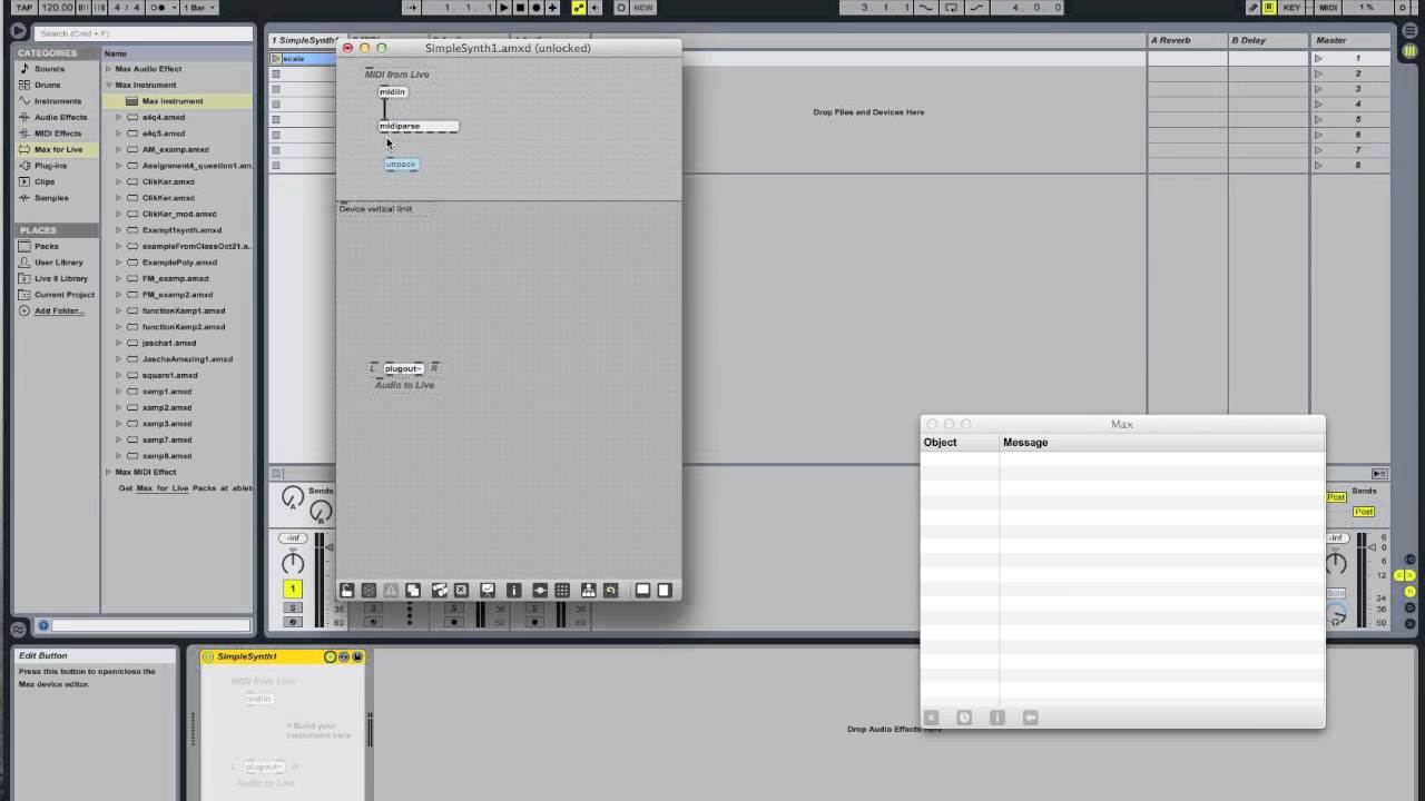 M4L - Simple Synth Example