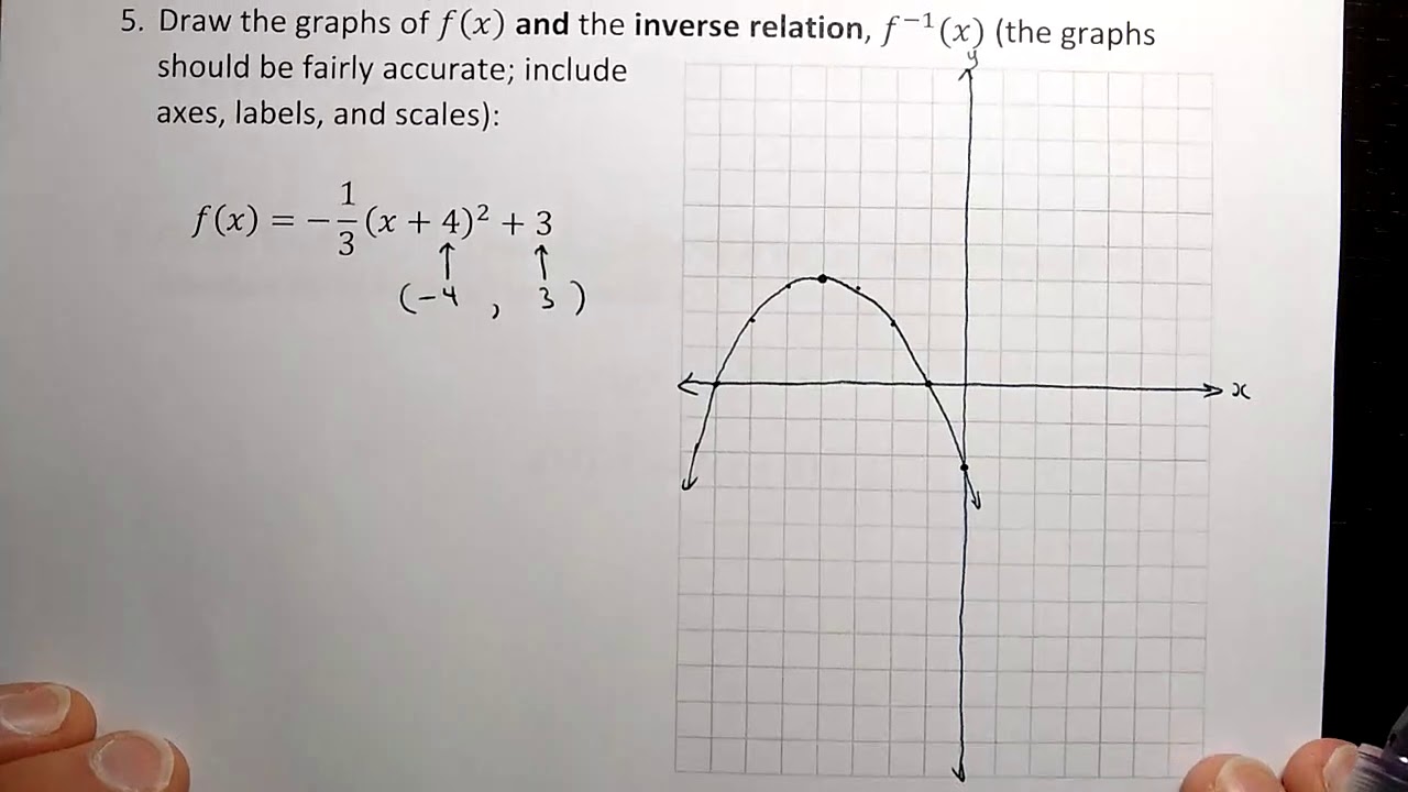 MCR3U Quadratic Functions Practice Test Solutions