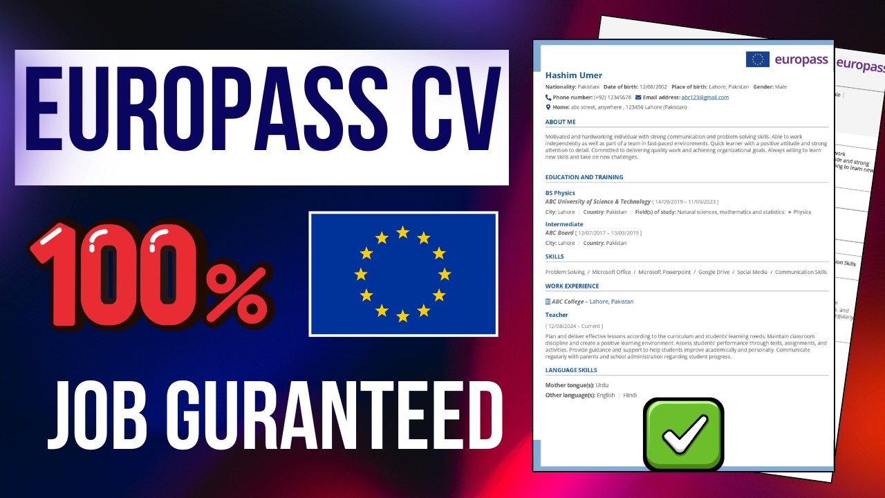Europass CV | European Standard Resume Format