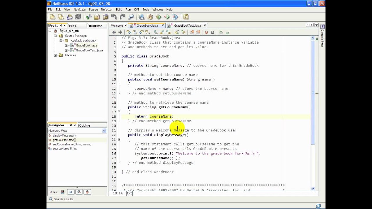 F1L2@4 GradeBook java   class with an instance variable and methods