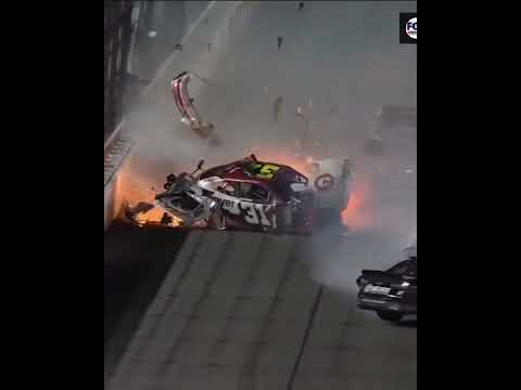 NASCAR car airborne and on fire š„ | Myatt Snider