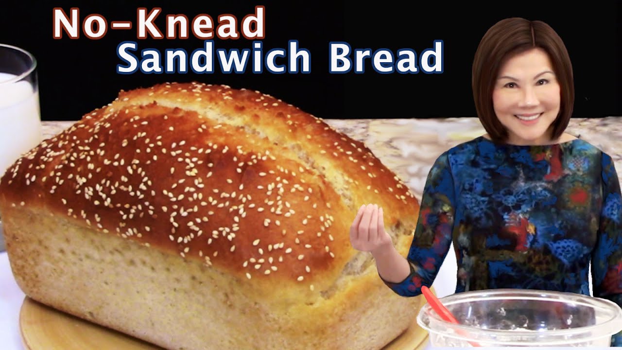 No Knead Sandwich Loaf Bread - No Bread Machine - Easy 4 Ingredients - Fine Art of Cooking 免揉三明治面包