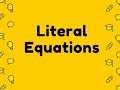 Literal Equations Calculator