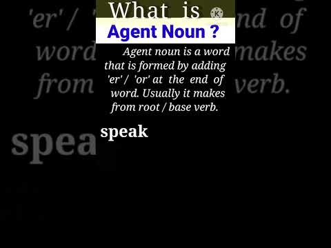 What is Agent Noun? Agent Noun Examples #agentnoun #salimsirtamboli #noun #shorts #agentnouns