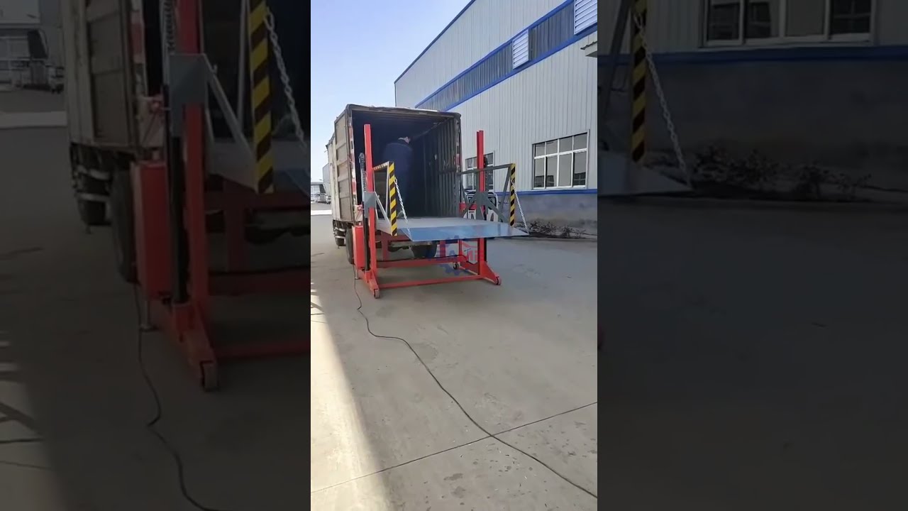Truck loading unloading platform #automobile