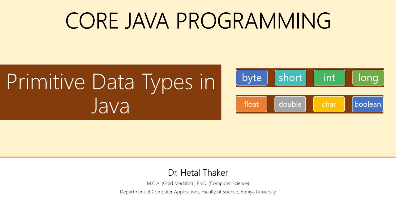 Primitive Data Types in Java