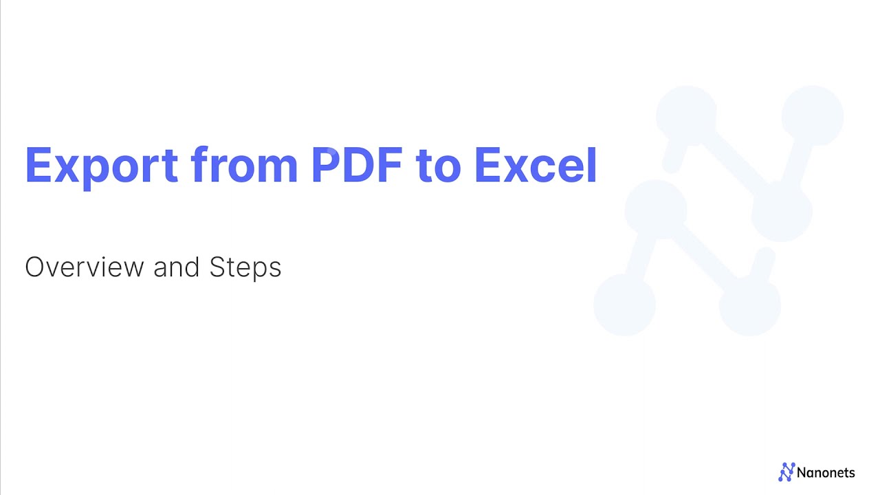 PDF to Excel