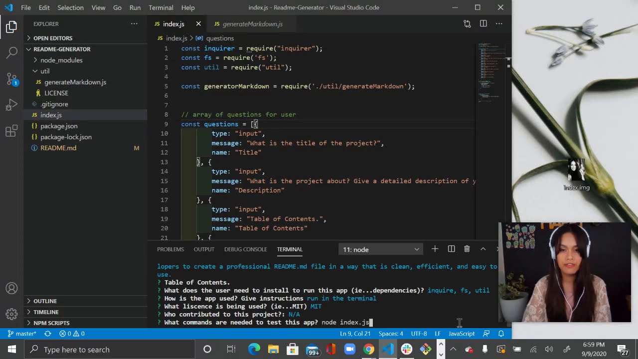 README Generator App with NODE.JS