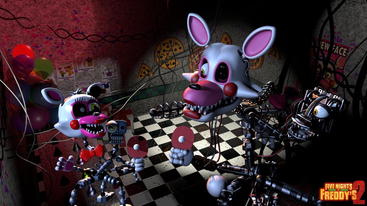 Mangle meets her FNAF World counterpart. [Blender].