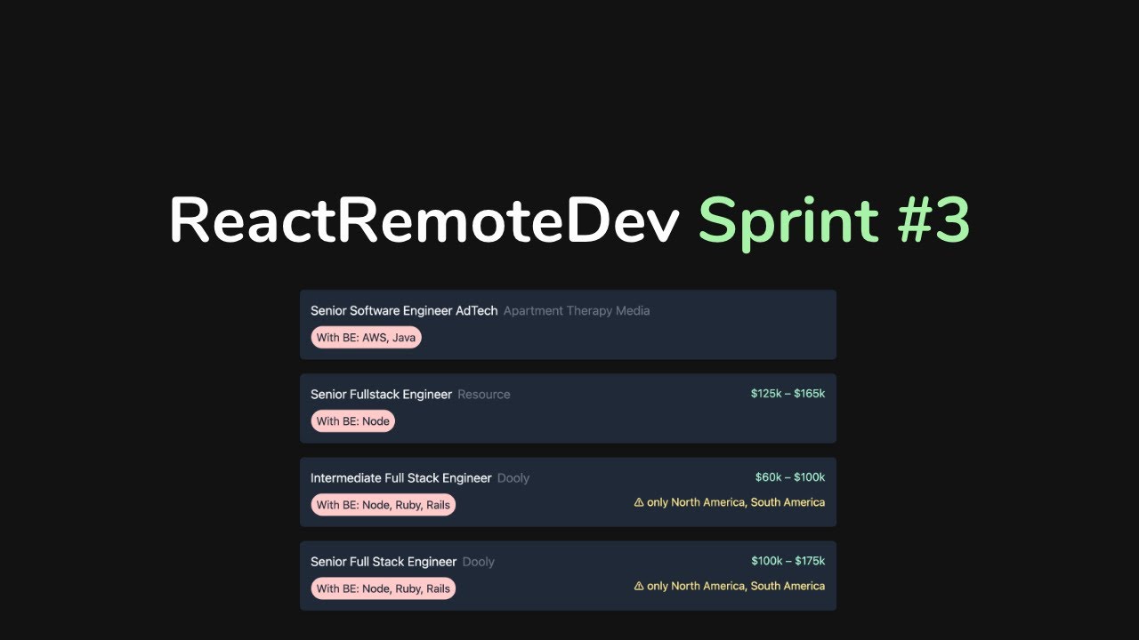 ReactRemoteDev Sprint #1 | Why Another Remote Jobs Board, Idea Validation