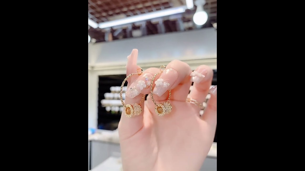 ✨ Elegant Gold Hoop Earrings with Sparkling Lock Charms | Stainless Steel Jewelry Collection