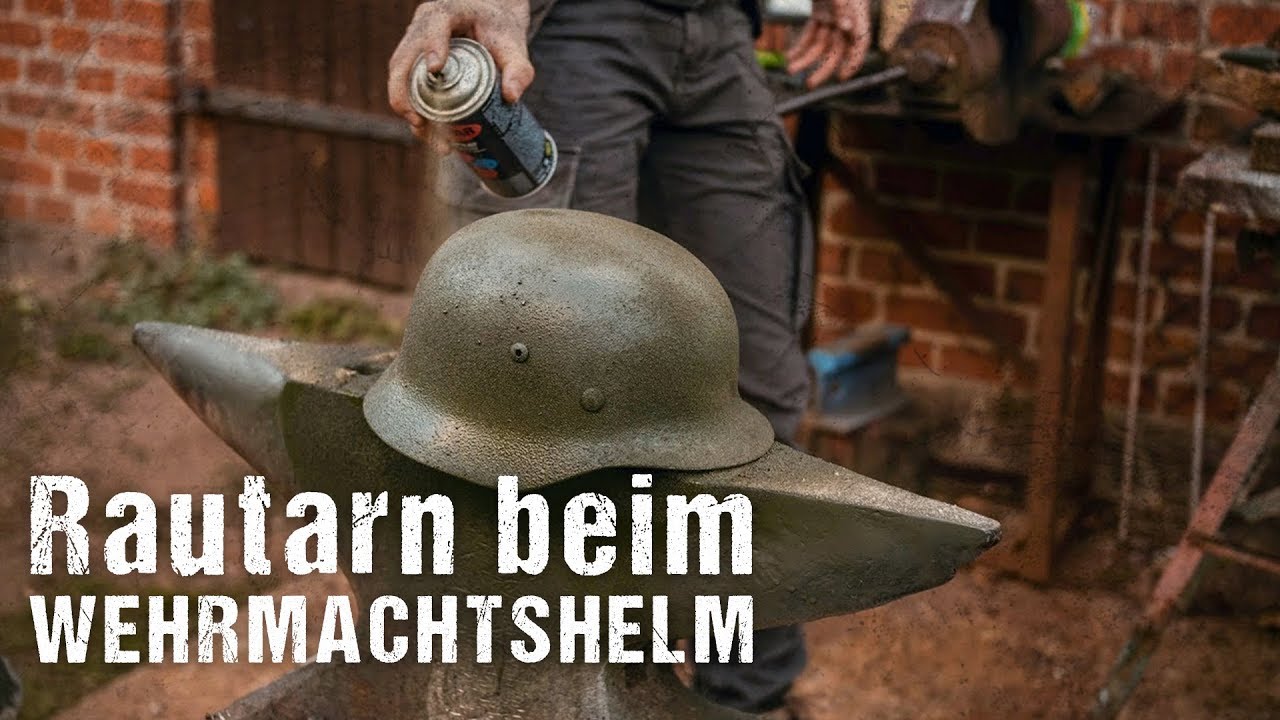 Painting a Wehrmacht helmet in Rautarn camouflage [Tutorial]