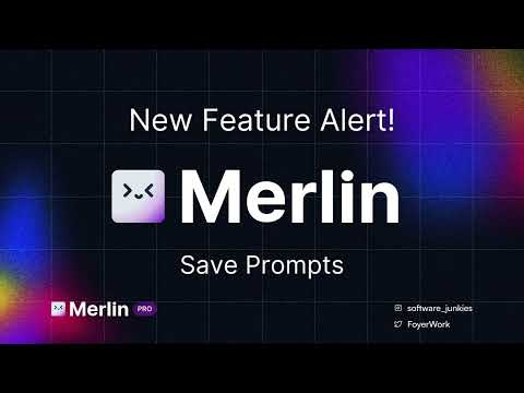 Merlin ChatGPT New Feature Alert - Now you can save your prompts