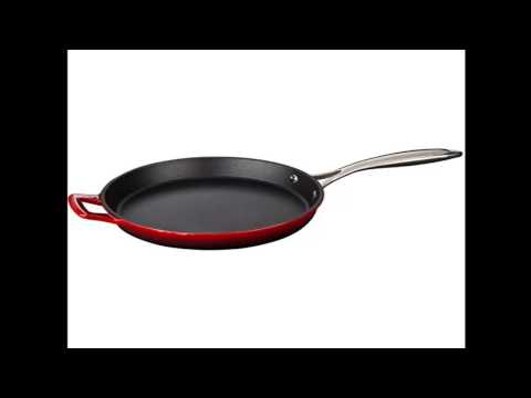 La Cuisine LC 7300 Cast Iron Fry Pan with Riveted Stainless Steel Handle and Enamel Finish, 10", Red