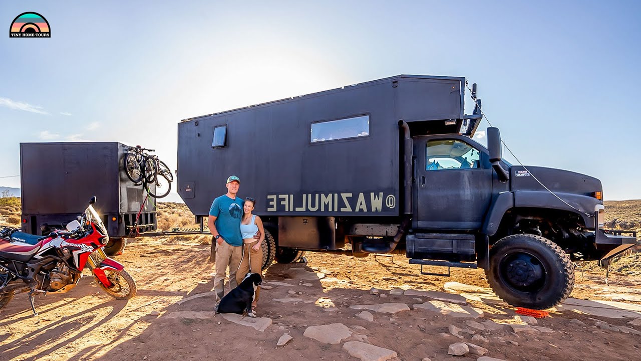 Couple Turns Snow Plow Truck Into an Awesome Tiny Home With an Interior ...