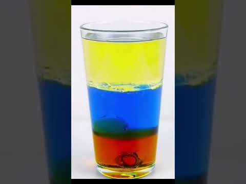 Density of liquids clearly Compare honey, colored water, oil. #Experiment #Science #Shorts