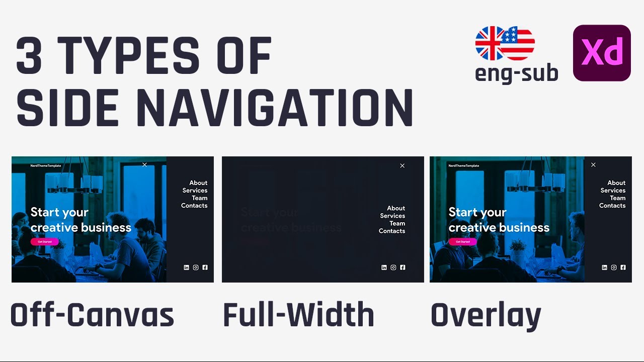 Sidebar menù with Adobe Xd - [ENG-SUB]