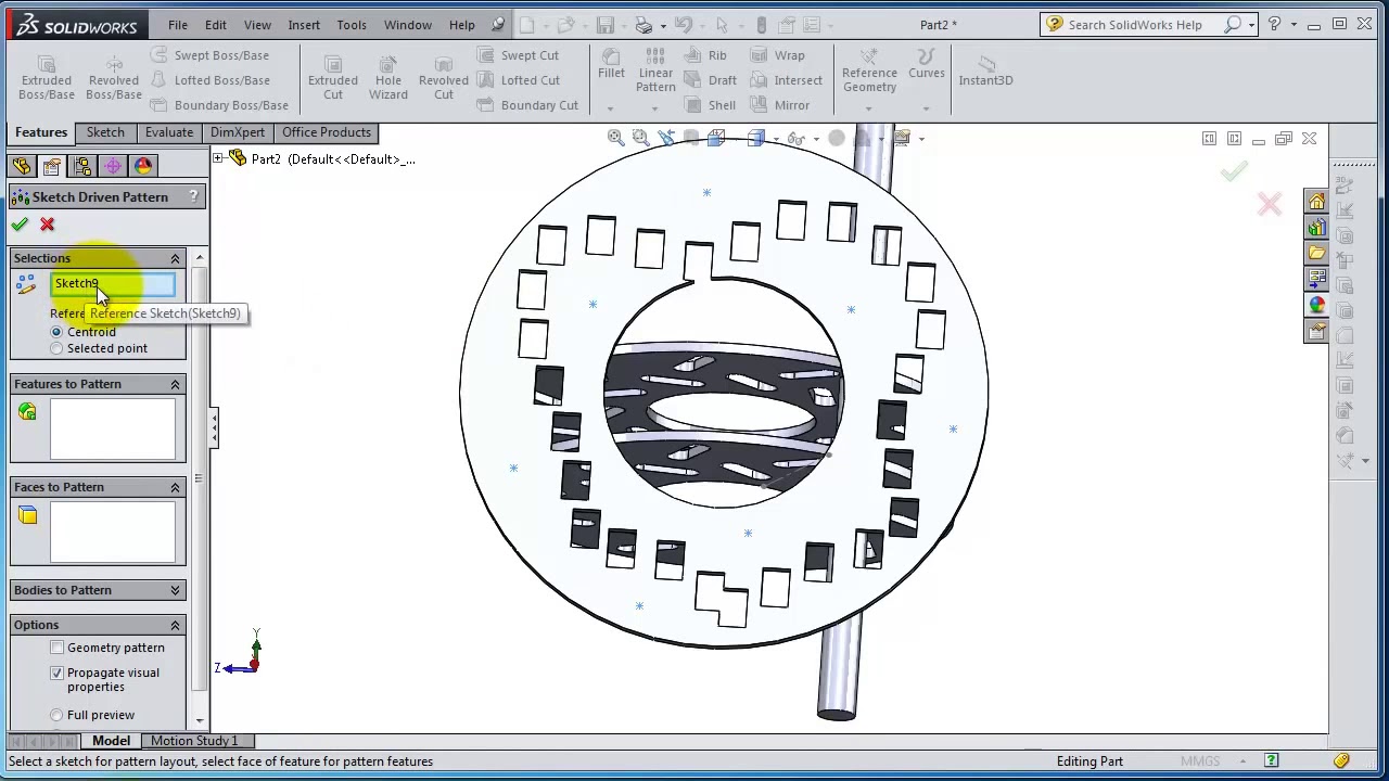 049 SolidWorks 2014 Tutorial Sketch Driven Pattern
