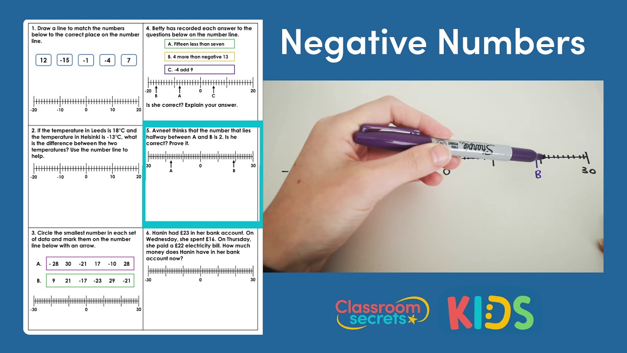 Year 5 Negative Numbers Answer Video