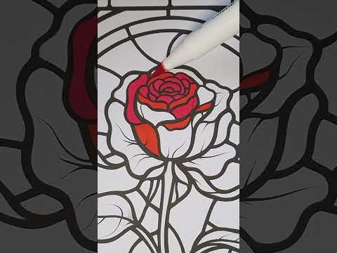 Stained Glass Flowers Coloring Book by Aria #satisfying #asmr #asmrcoloring #coloringbook #relaxing