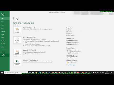 Fix error "Cannot run the macro File name . Ensure the macro is enabled in the workbook settings."