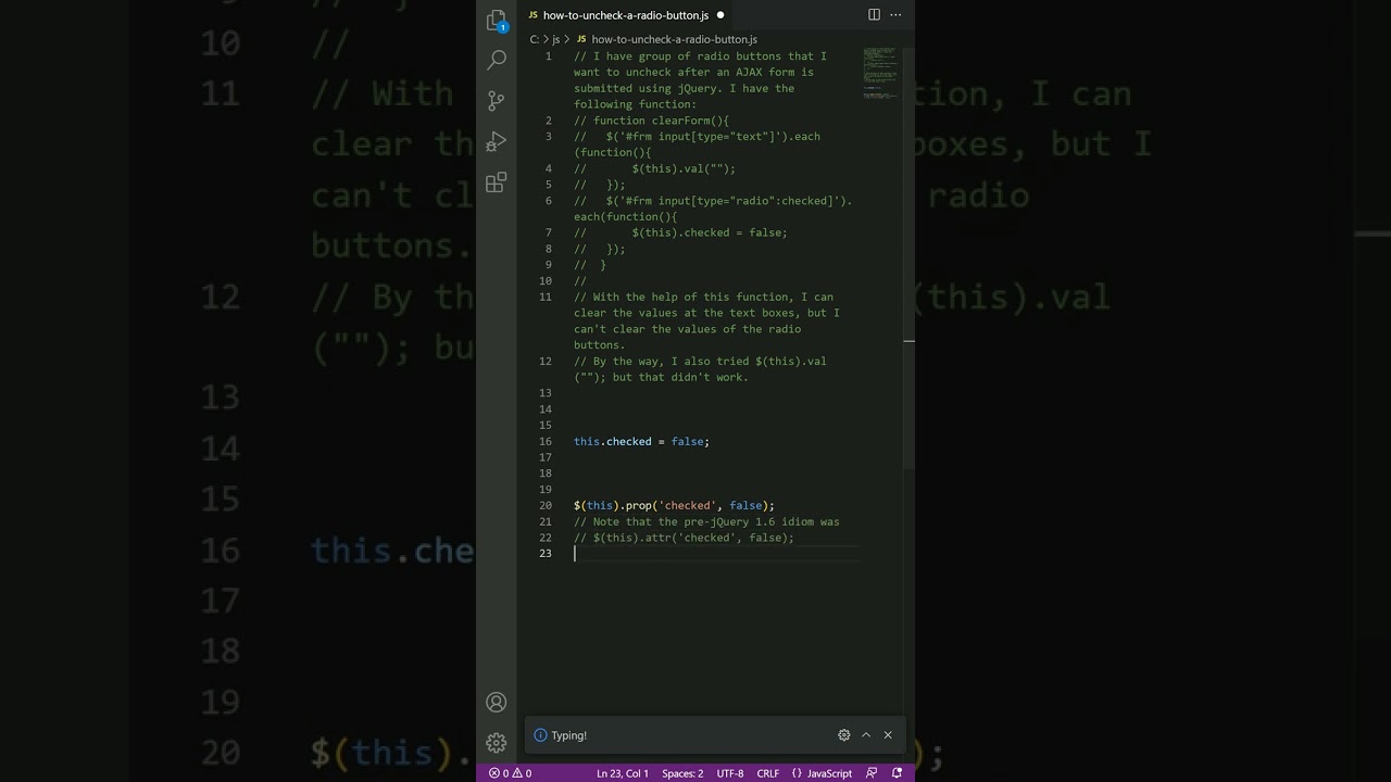 javascript - How to uncheck a radio button?