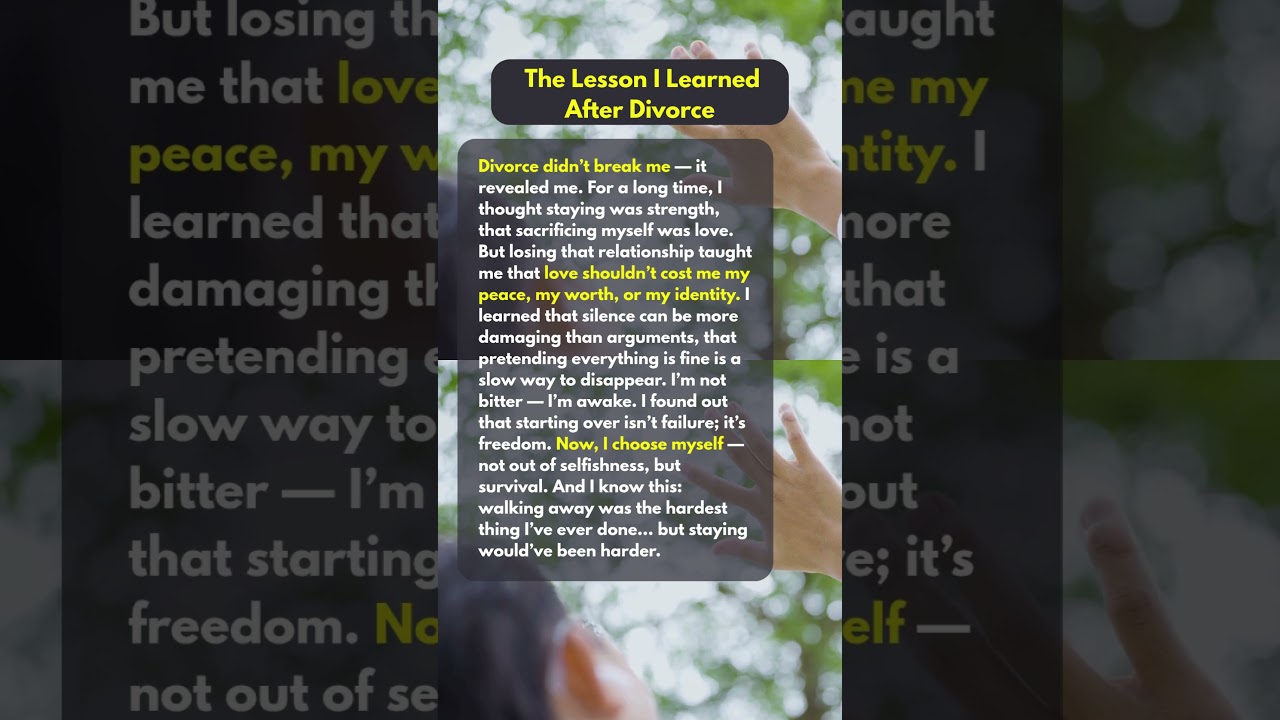 The Lesson I Learned After Divorce