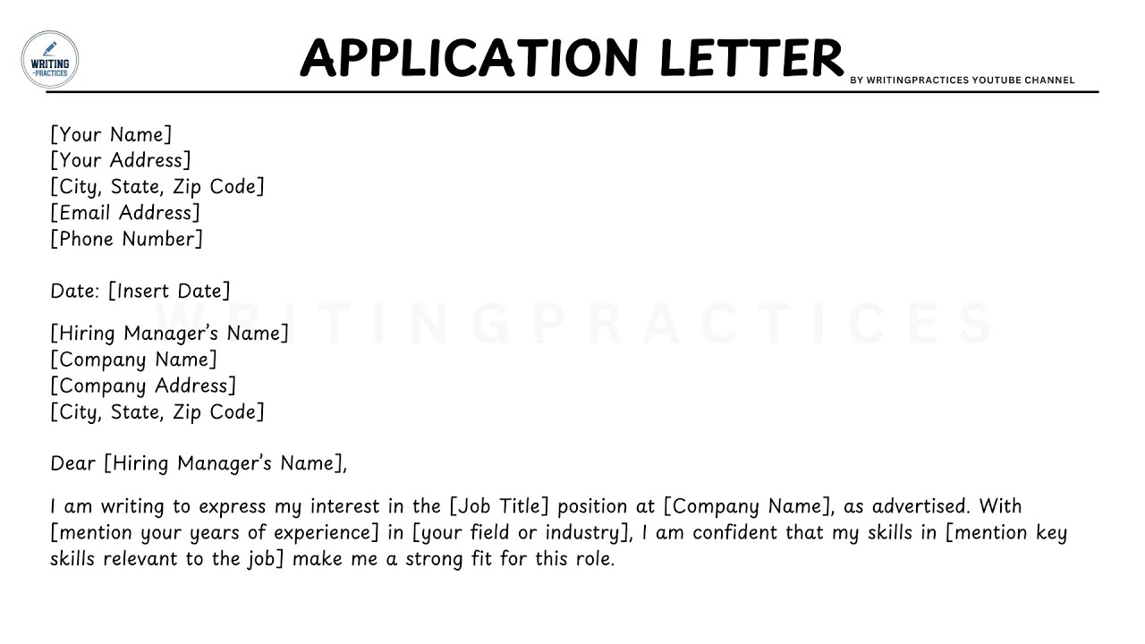 [LETTER TEMPLATE] How To Write An APPLICATION LETTER Step by Step Guide | Writing Practices