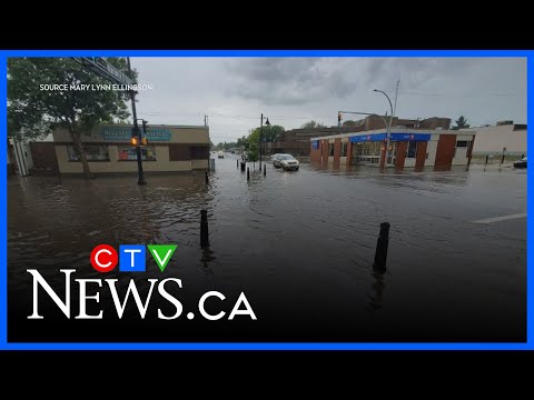 Heavy rain causes flooding in Ponoka