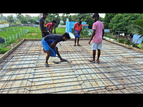 Roof Construction of Iron Rod Installation_Reinforcement Roof Slab Bars Applying Work