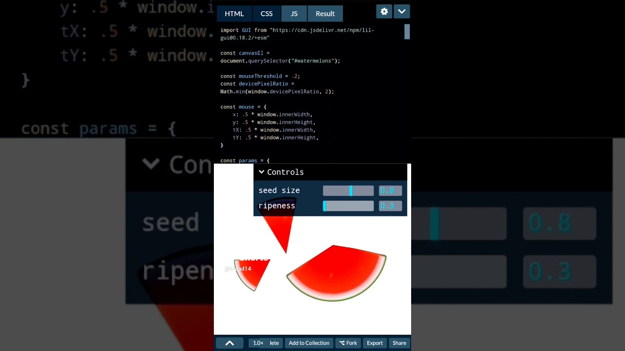 Watermelon with code⌨️ #html #css #coding #codepen #javascript #vuejs