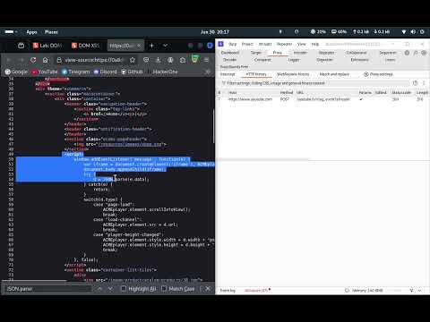 DOM XSS using web messages and JSON.parse | Web Security Academy | PortSwigger Labs