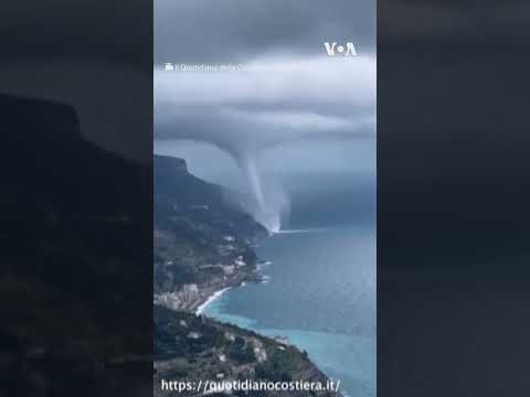 Spectacular Waterspout Hits Amalfi Coast in Italy | VOA News