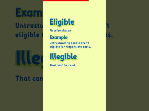 ???? Eligible & Illegible: Decoding the Difference! ????