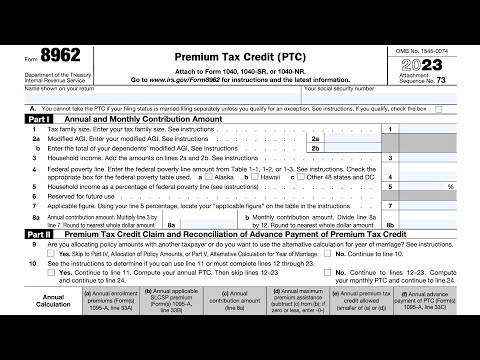 IRS Form 8962 walkthrough (Premium Tax Credit)