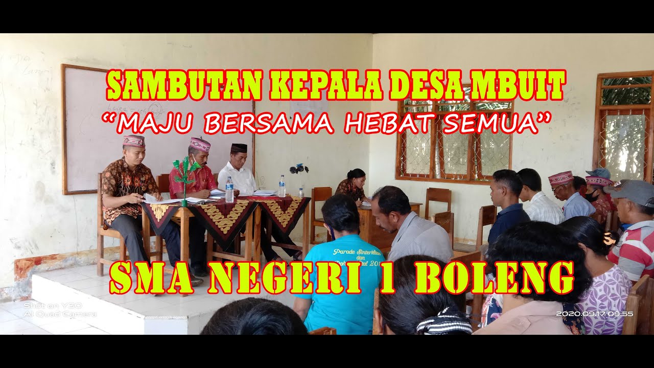 SMA Negeri 1 Boleng || Sambutan  Kepala Desa Mbuit dalam Rapat Komite