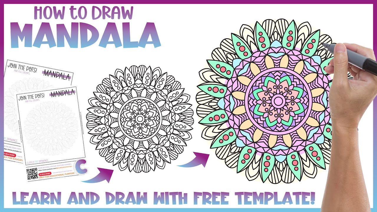 How to Draw Mandala - Free Drawing Worksheet PDF for Tracing and Coloring