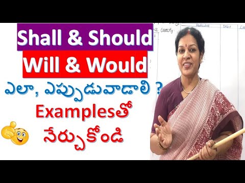 Shall & Should - Will & Wouldఎలా, ఎప్పుడు వాడాలి ? - Examples తో నేర్చుకోండి