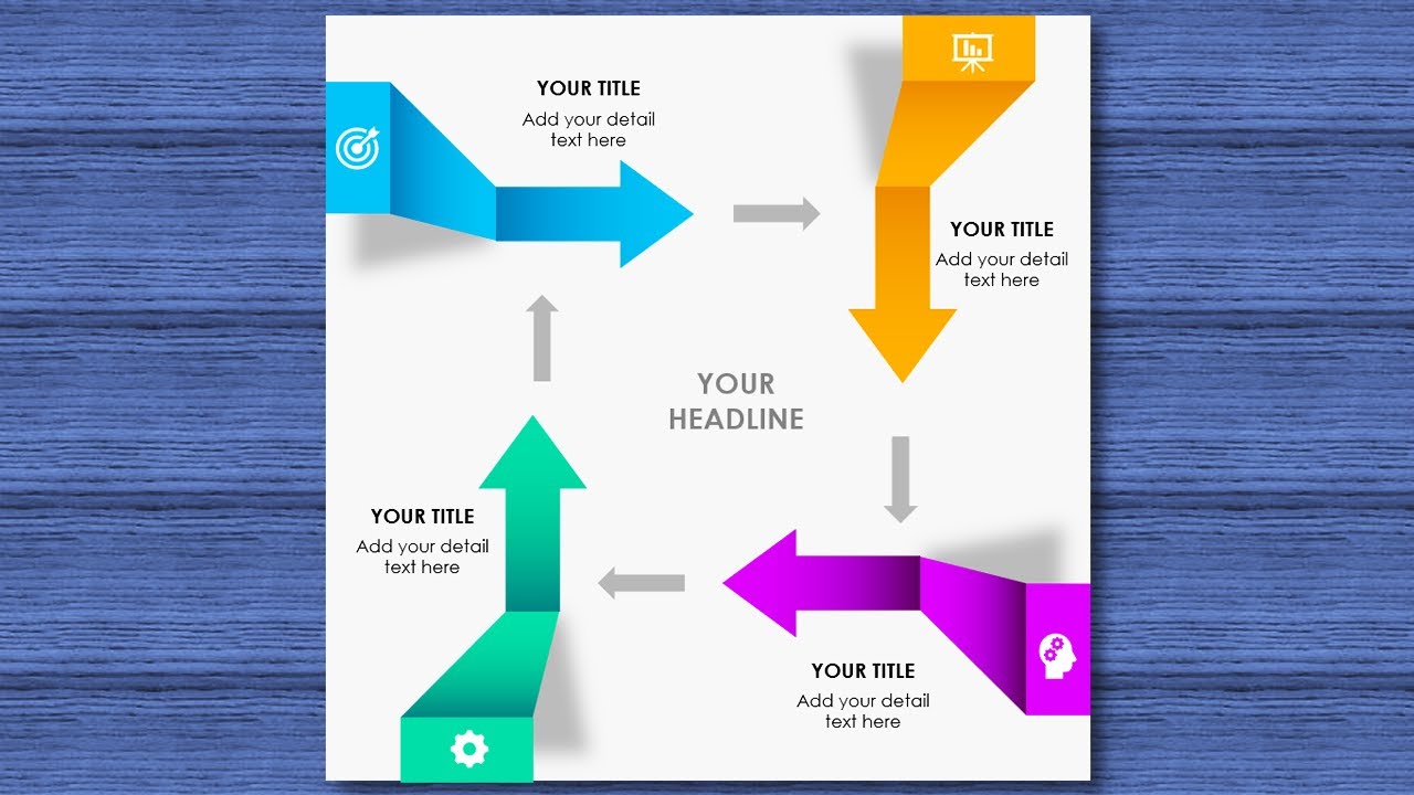 4 Modern Design Arrow Options Infographic Slide in PowerPoint