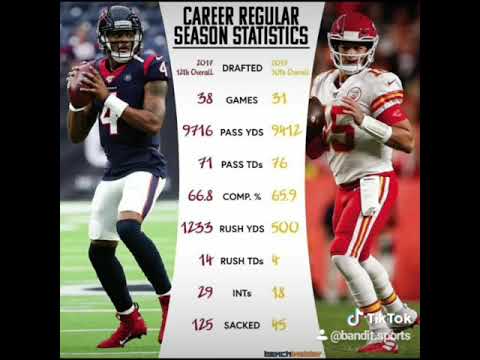 Deshaun Watson vs Patrick Mahomes career stats
