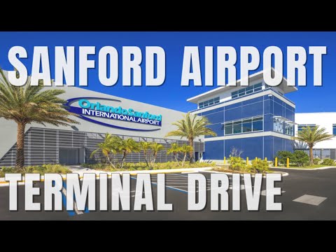 Driving into Sanford Orlando International Airport SFB - 4k - With Terminal Pauses & Highlights