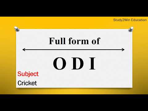 ODI ka full form | Full form of ODI in English | Subject - cricket