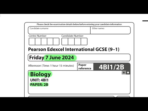 IGCSE | biology | Paper 2B | June 2024 | Pearson Edexcel |