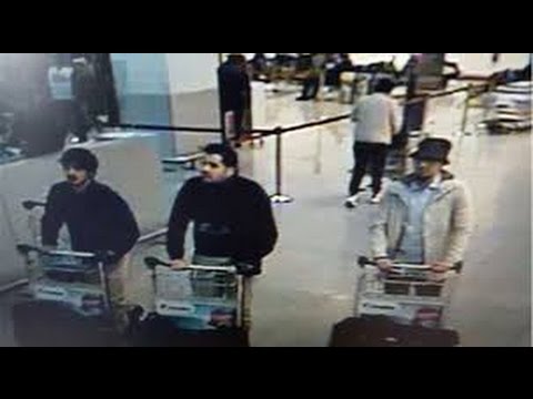 ZAMACH TERRORYSTYCZNY w Brukseli - Wizerunek sprawców , Filmy z lotniska i metra 2016.03.22