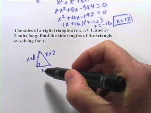 Word Problems with Quadratics and the Pythagorean Theorem