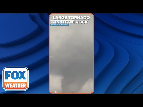 Large Tornado Seen Moving Through Little Rock, AR