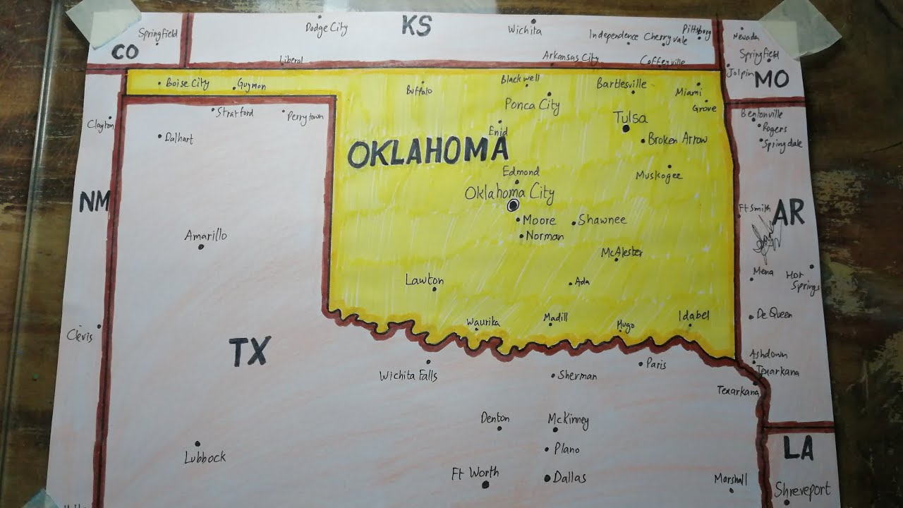How to draw Oklahoma map easy SAAD