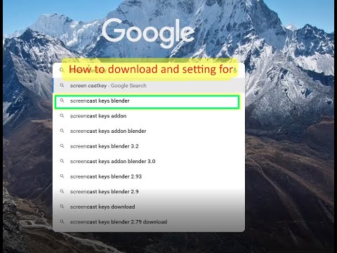 How to download and setting for Screencast keys addon Blender
